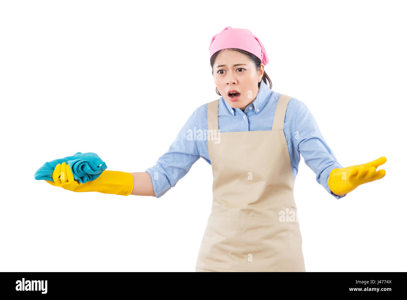Annoyed woman housework hi-res stock photography and images - Alamy