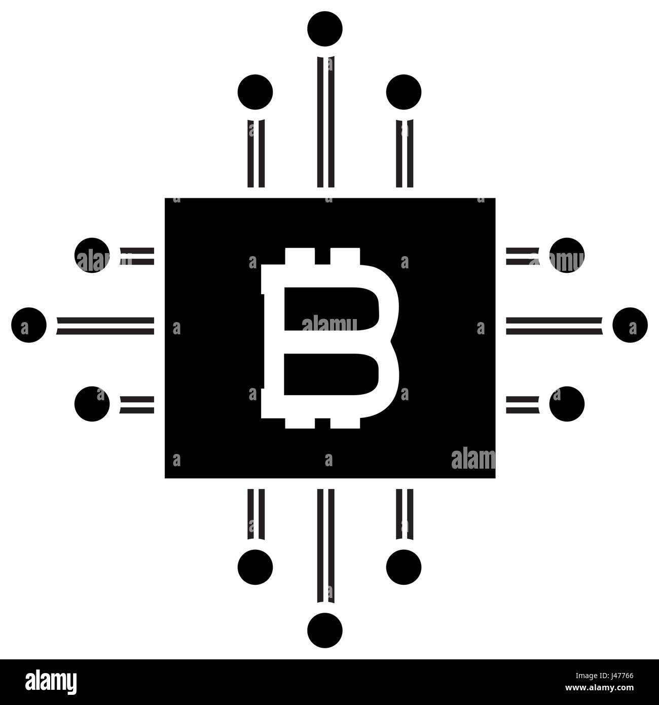 Bitcoin currency sign circuits Stock Vector Images - Alamy