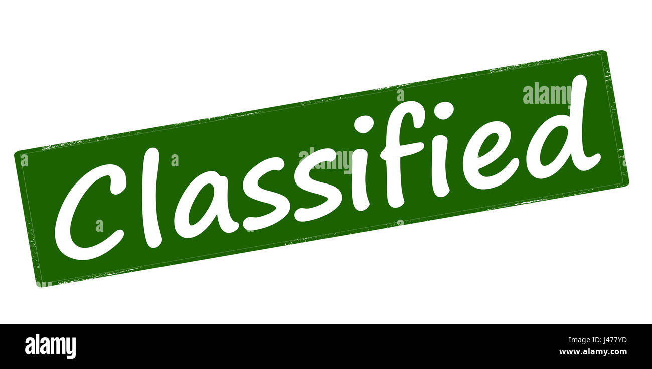 Stamp with word classified inside, vector illustration Stock Photo - Alamy