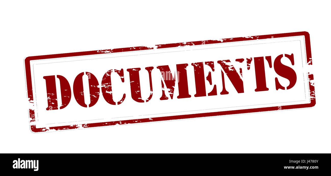 Stamp with word documents inside, vector illustration Stock Photo - Alamy