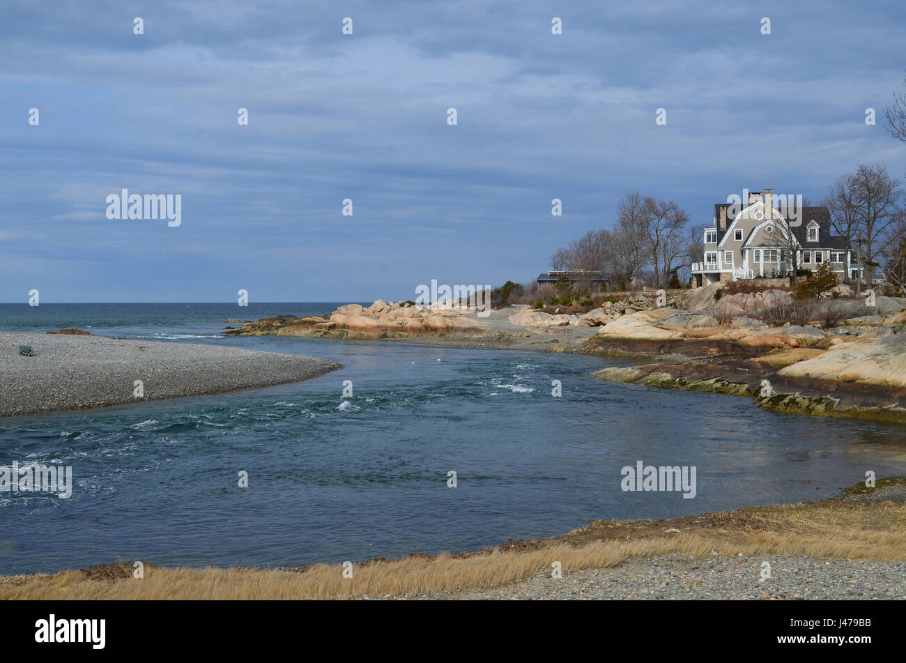 House on coastal inlet in Cohasset Massachusetts Stock Photo - Alamy