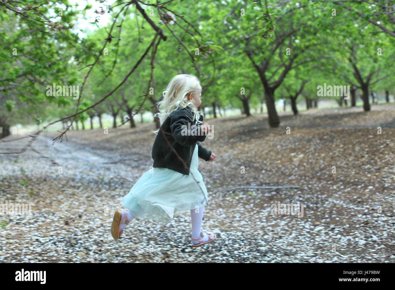 Scared Running Little Girl