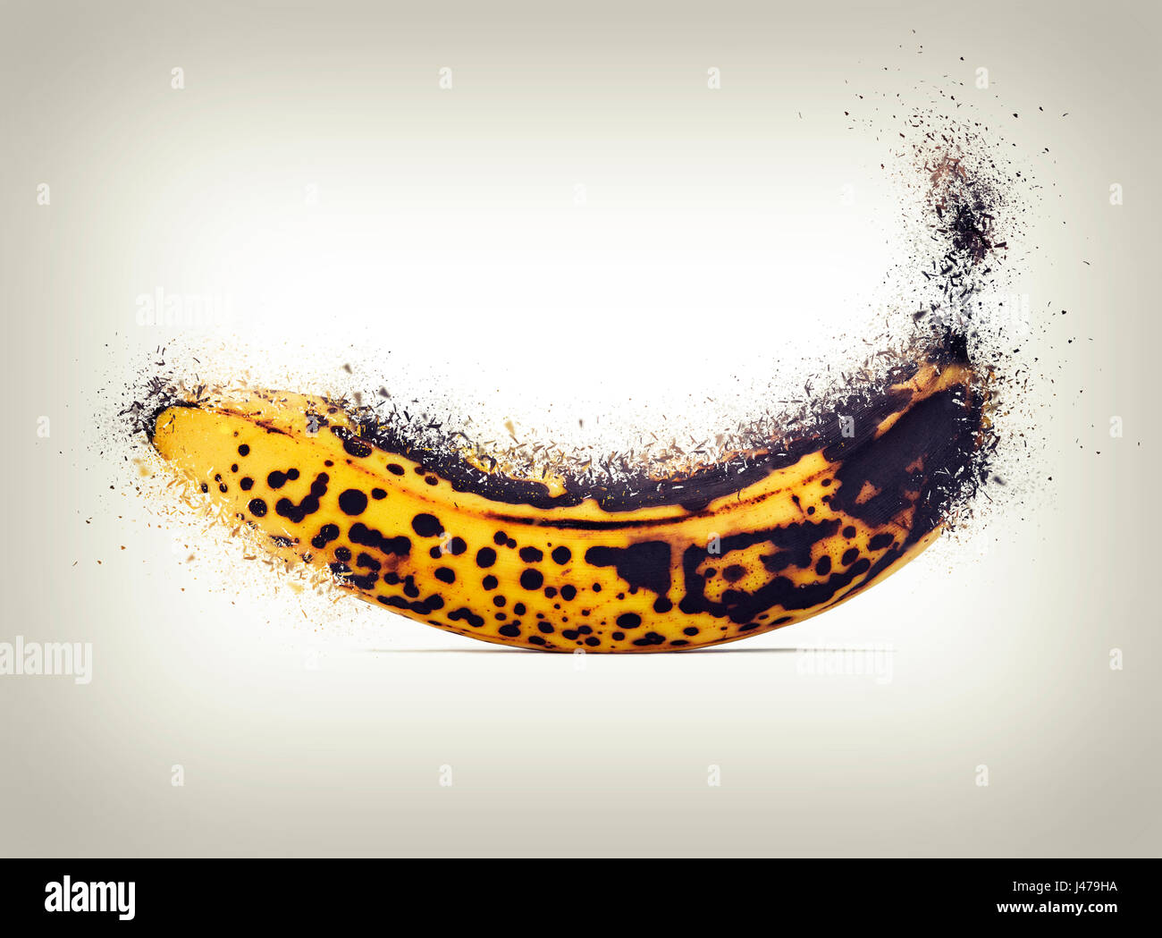 Rotten banana exploding on a gradient background Stock Photo - Alamy