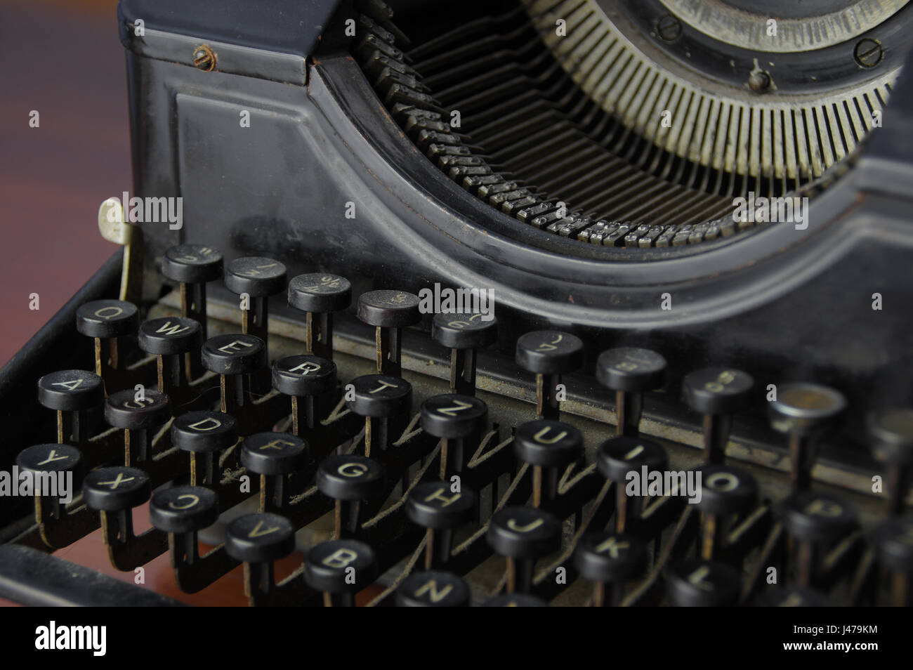 The old metal fonts and stylish keys of retro typewriter Stock Photo ...