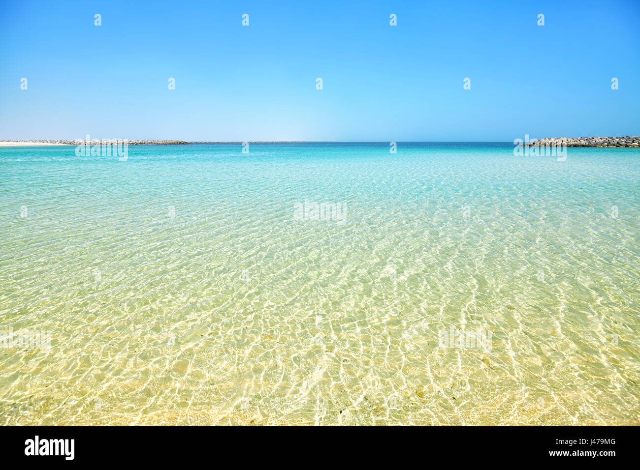 Beach with crystal clear water, summer holidays background Stock Photo ...