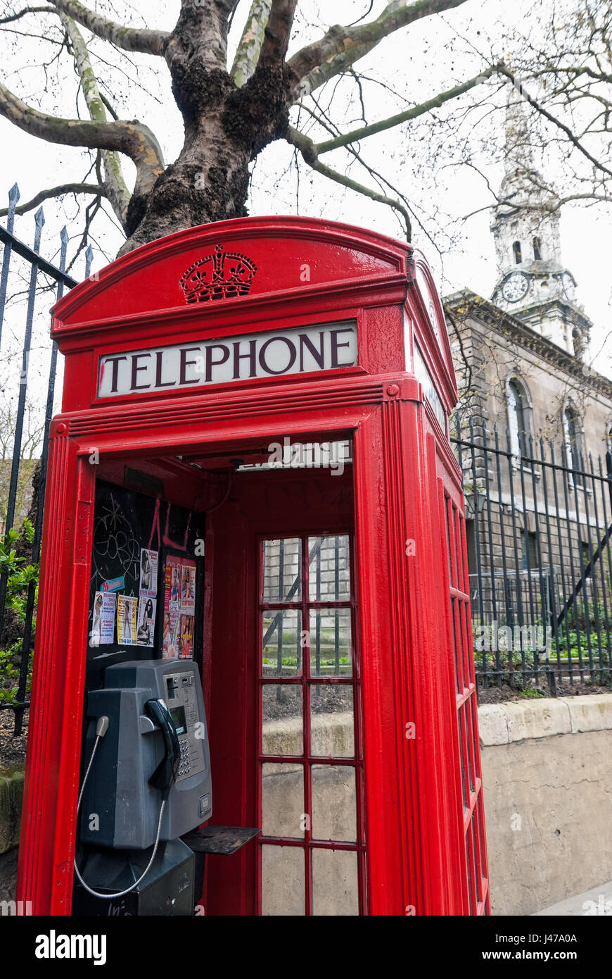 Traditional red telephone box in London, UK Stock Photo - Alamy