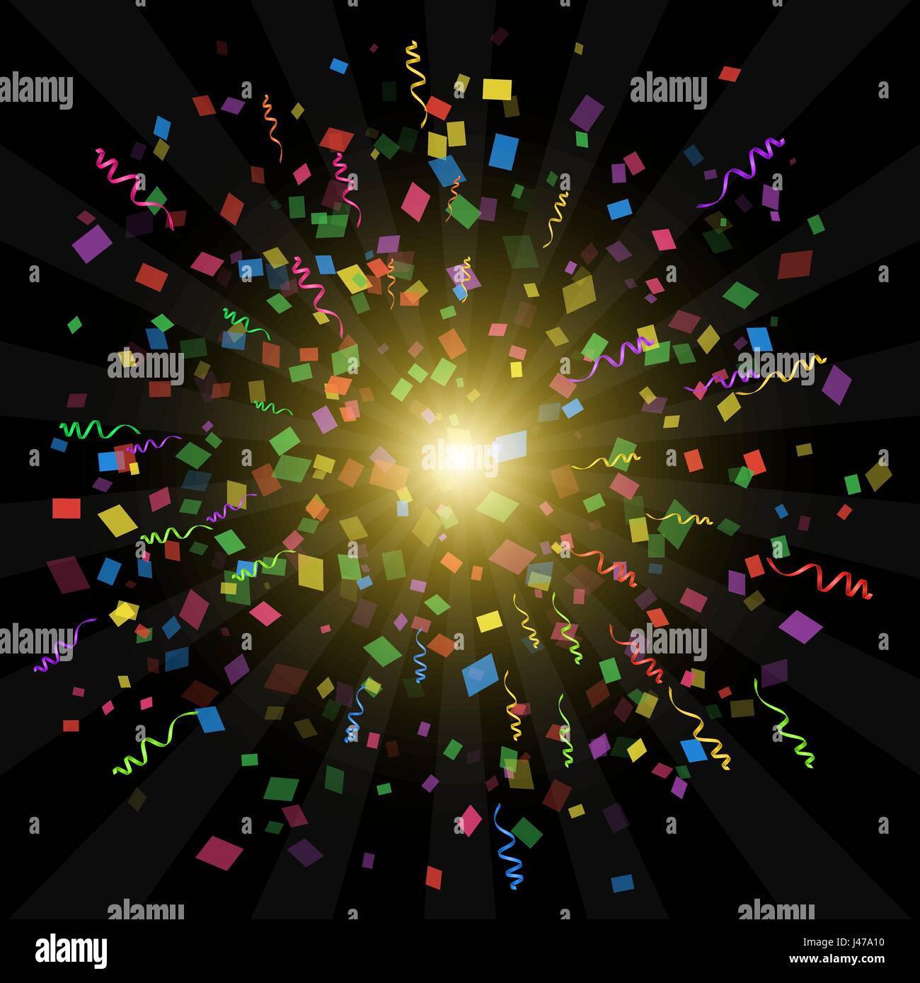 Many colorful confetti. Background template with confetti and ri Stock ...