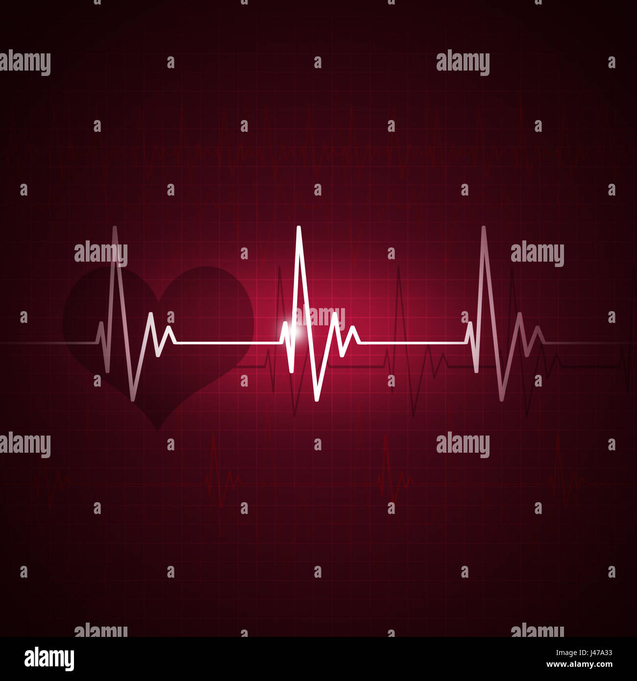 abstract heart pulsating graph medical red background Stock Photo - Alamy