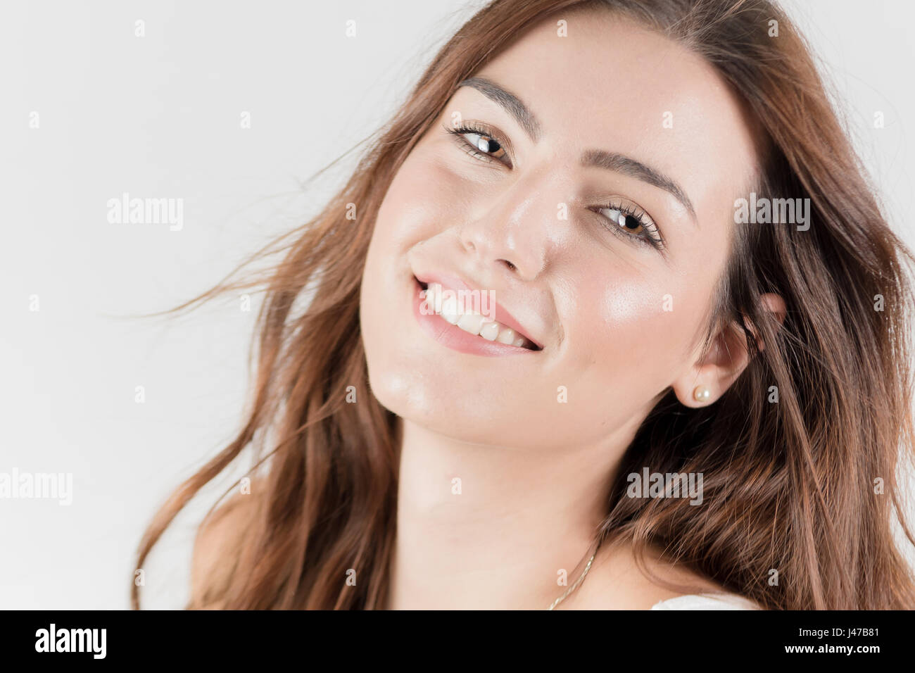 Hi key headshots, female Stock Photo - Alamy