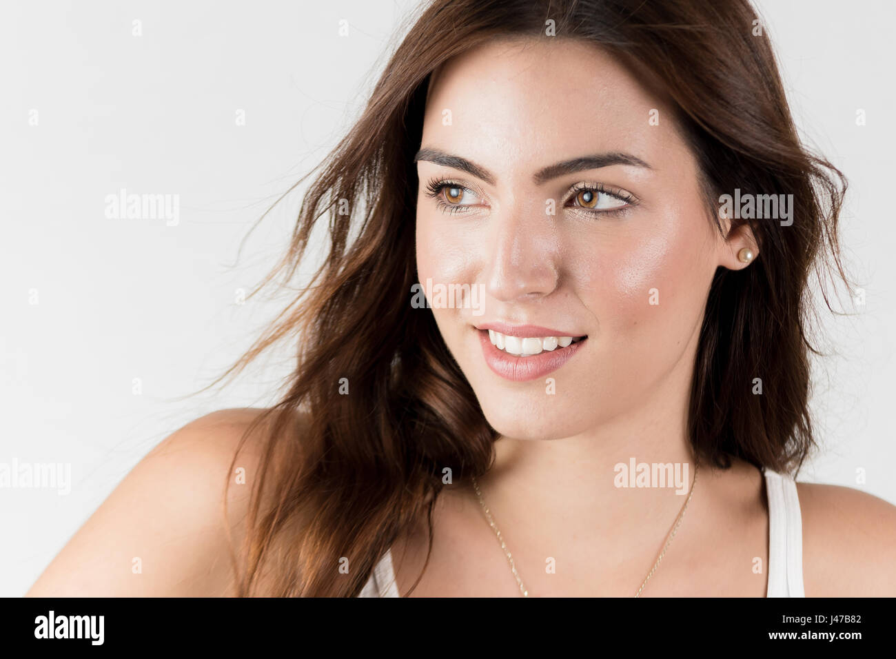 Hi key headshots, female Stock Photo - Alamy
