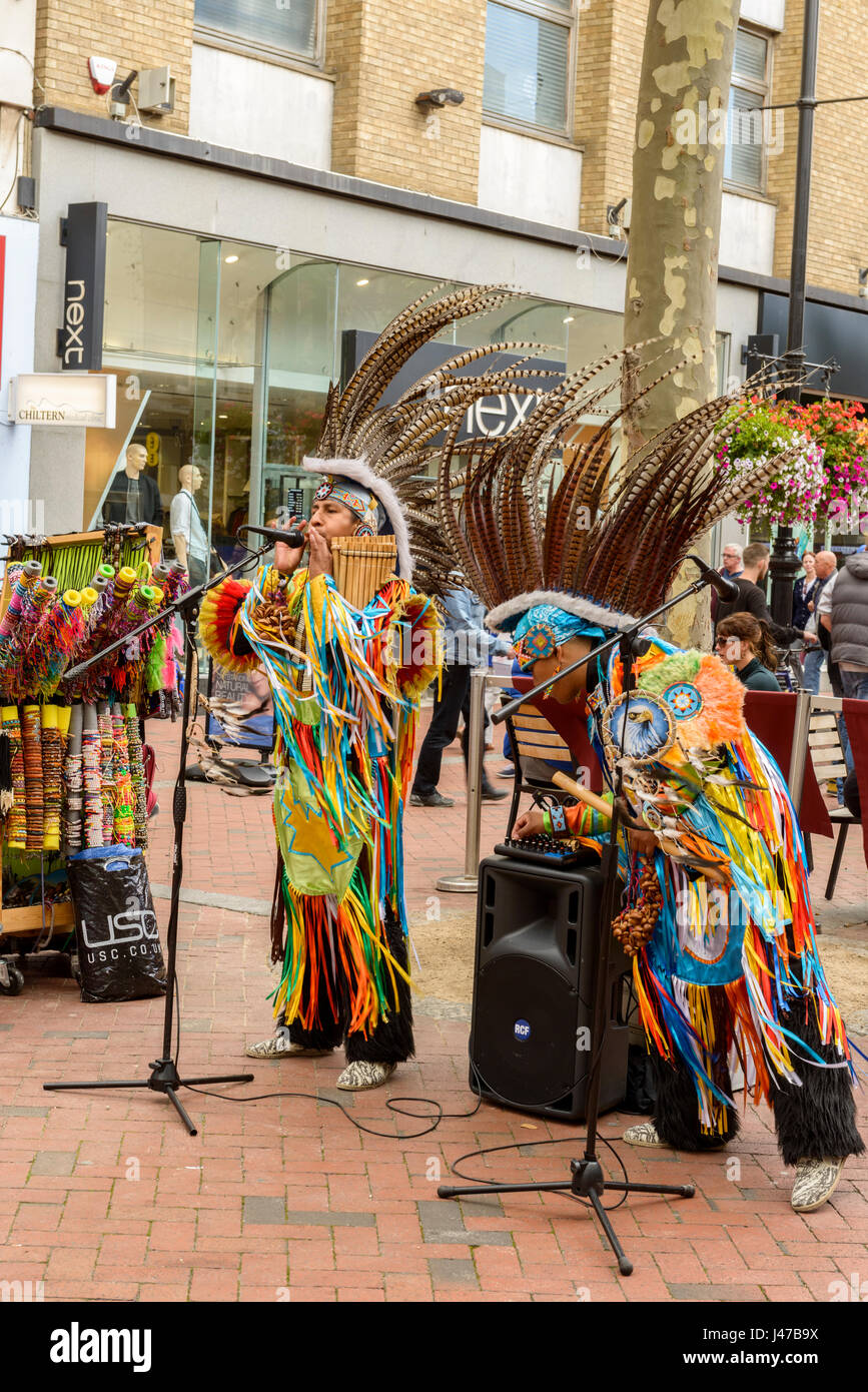 Native American band playing in the street Stock Photo - Alamy