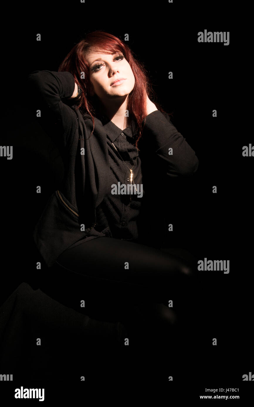 Low key portraits, female Stock Photo - Alamy
