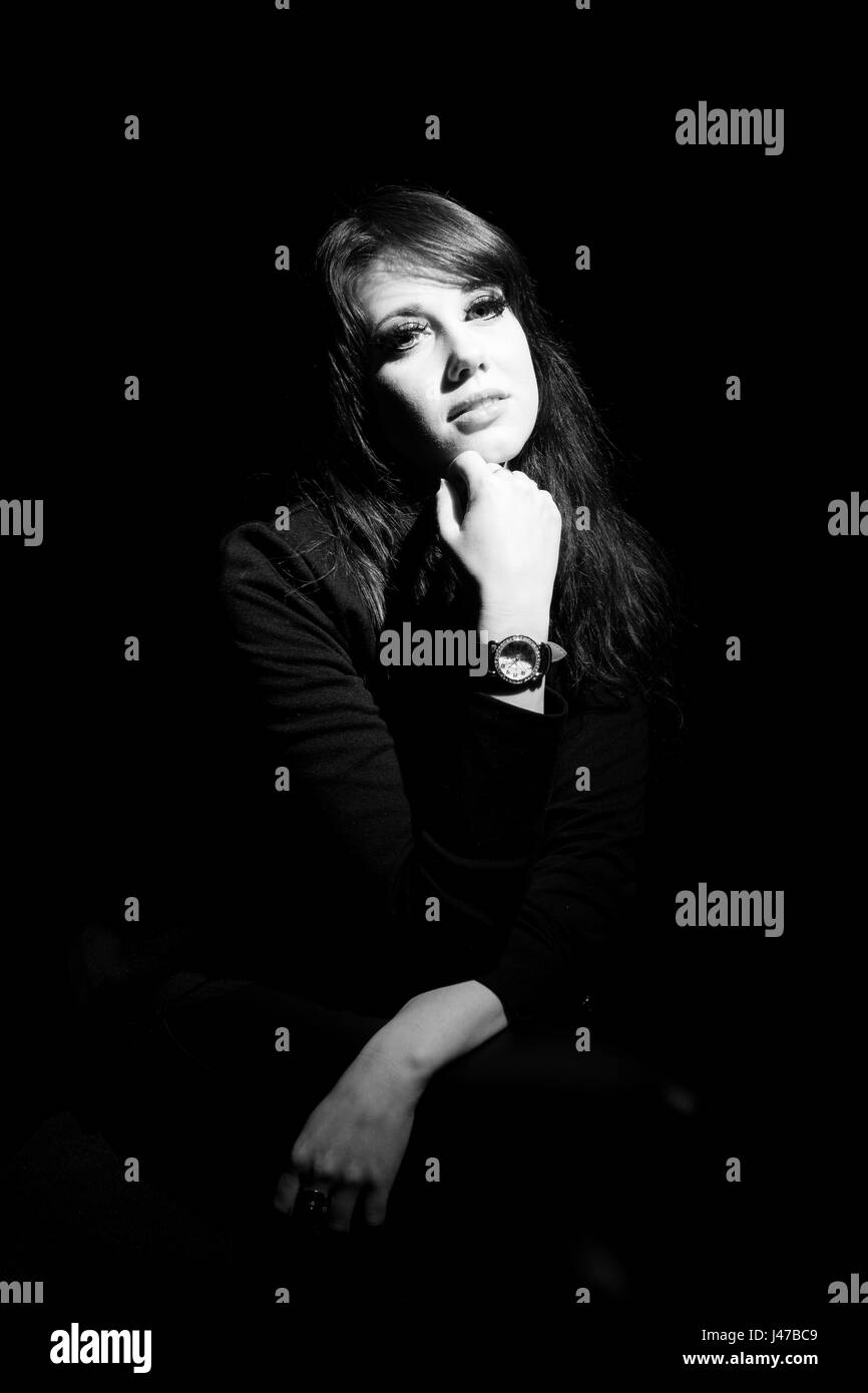 Low key portraits, female Stock Photo - Alamy