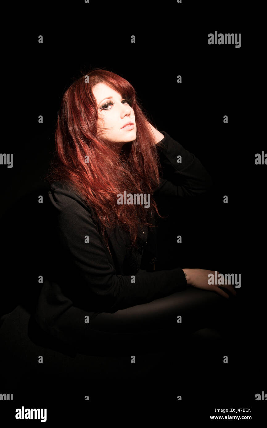 Low key portraits, female Stock Photo - Alamy