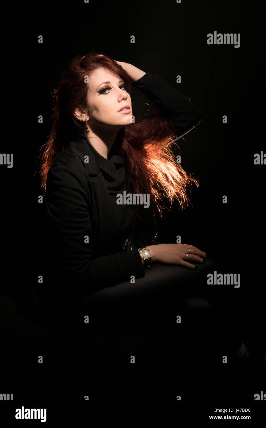 Low key portraits, female Stock Photo - Alamy