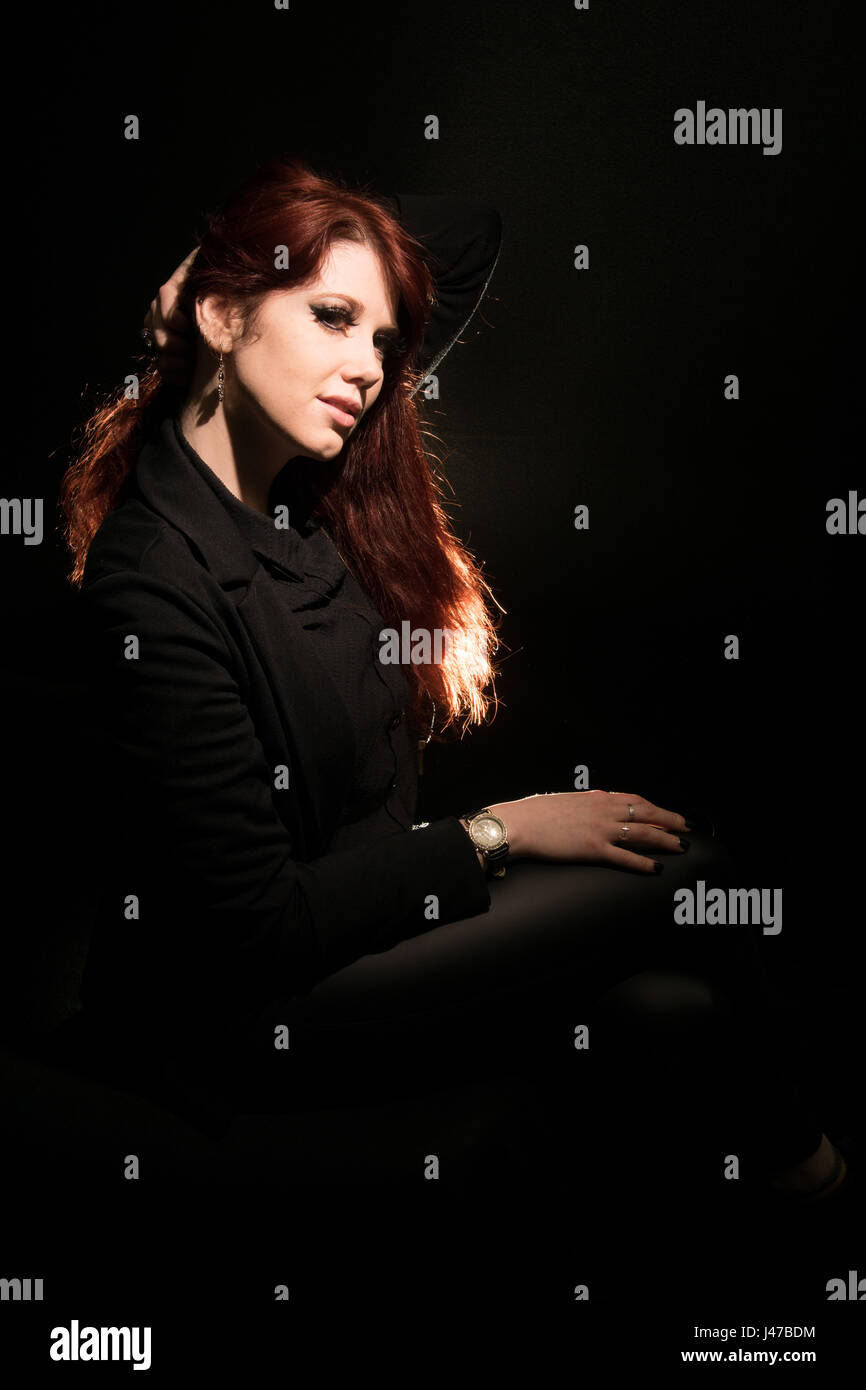 Low key portraits, female Stock Photo - Alamy