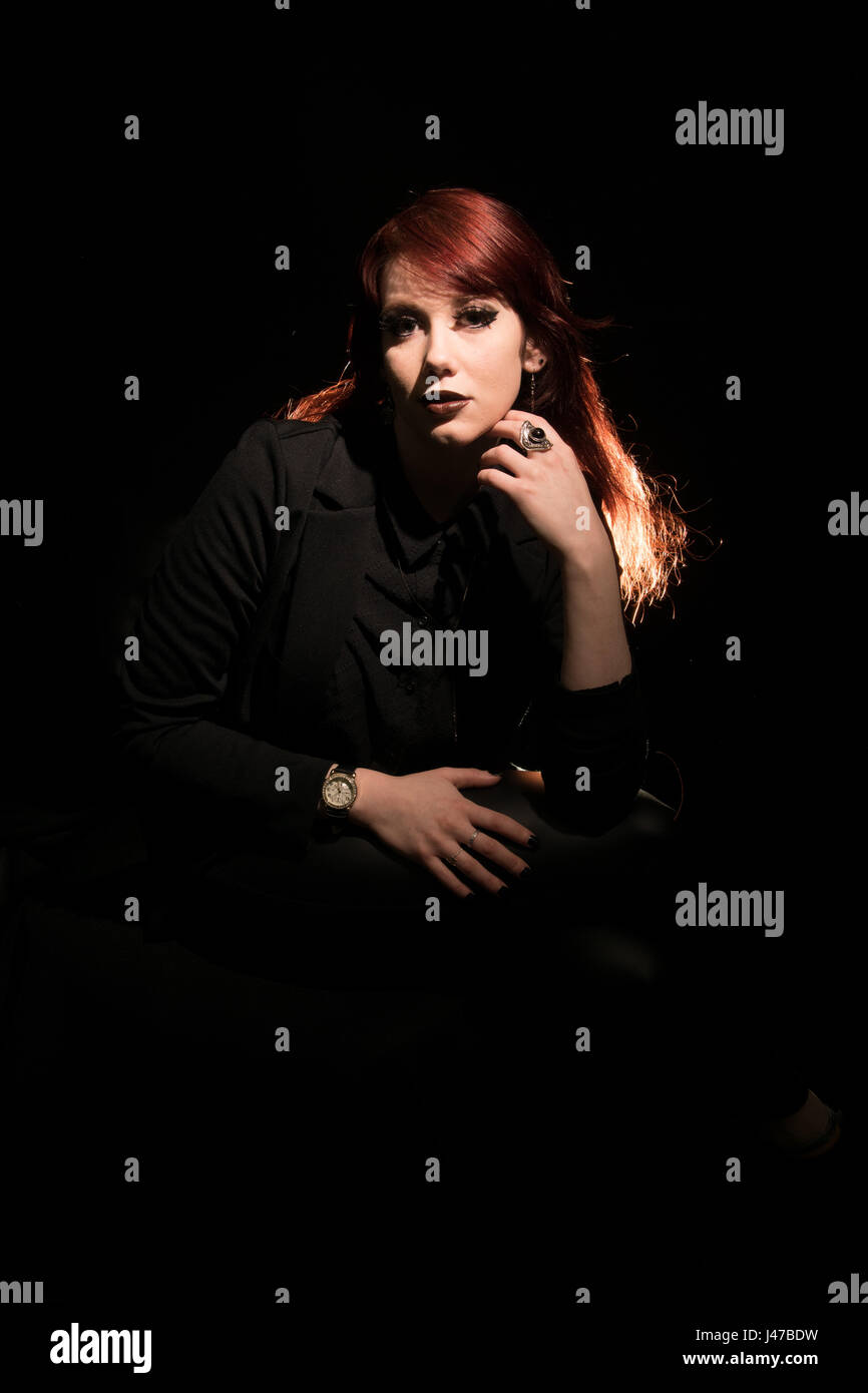 Low key portraits, female Stock Photo - Alamy