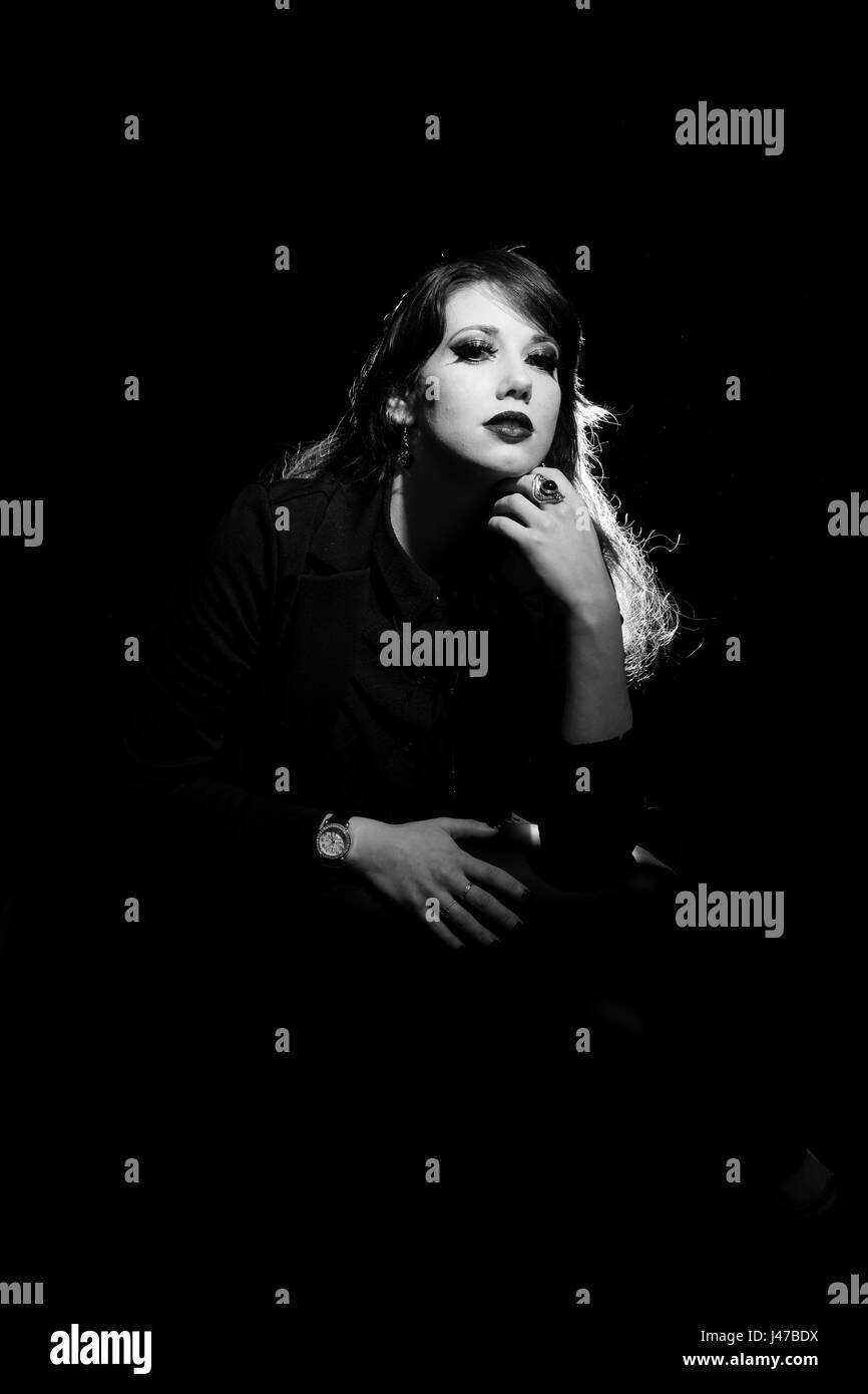 Low key portraits, female Stock Photo - Alamy