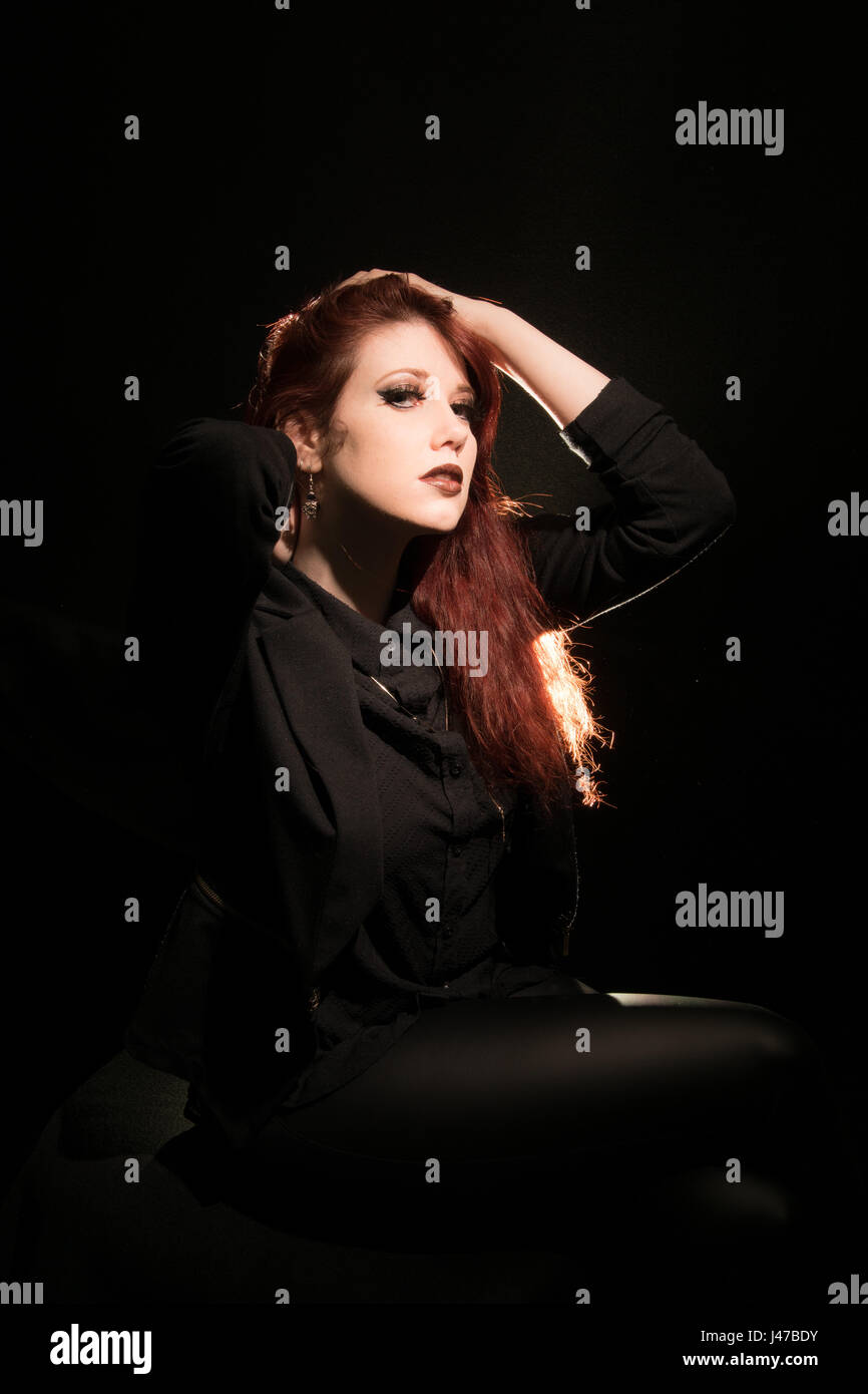 Low key portraits, female Stock Photo - Alamy
