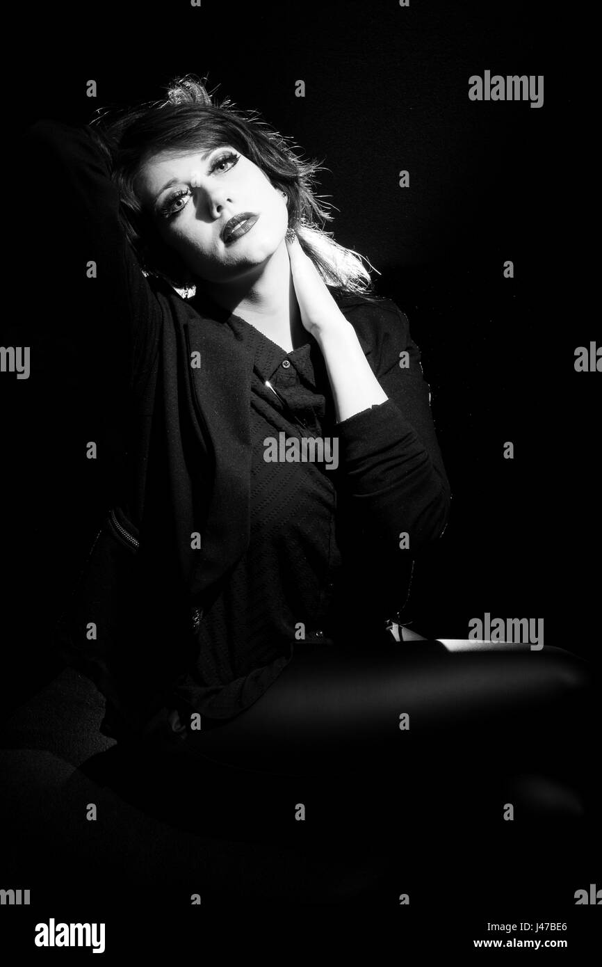 Low key portraits, female Stock Photo - Alamy