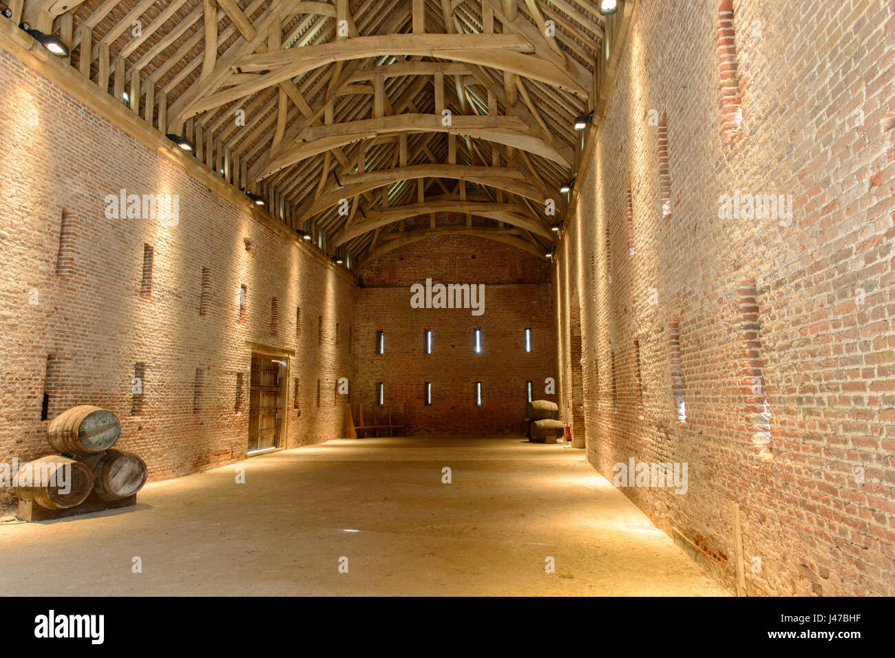 16th century tithe barn at Basing House Stock Photo - Alamy
