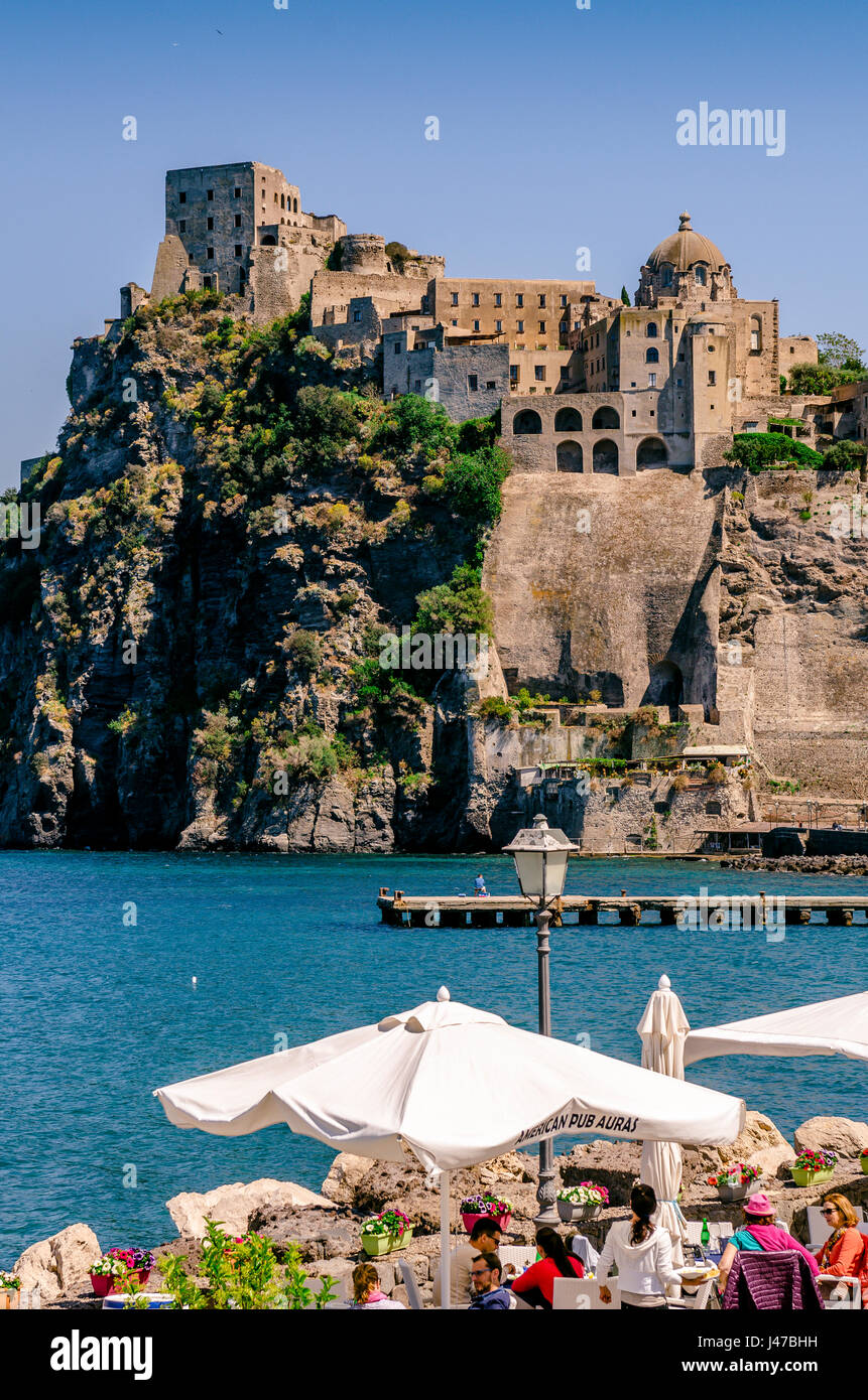 Iaschia March 2017, Italy: Restaurants on the sea in Ischia Ponte with ...