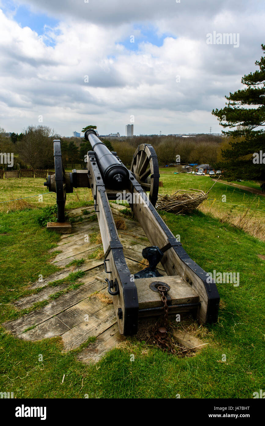 Old Civil War cannon as a monument at Basing House Stock Photo - Alamy