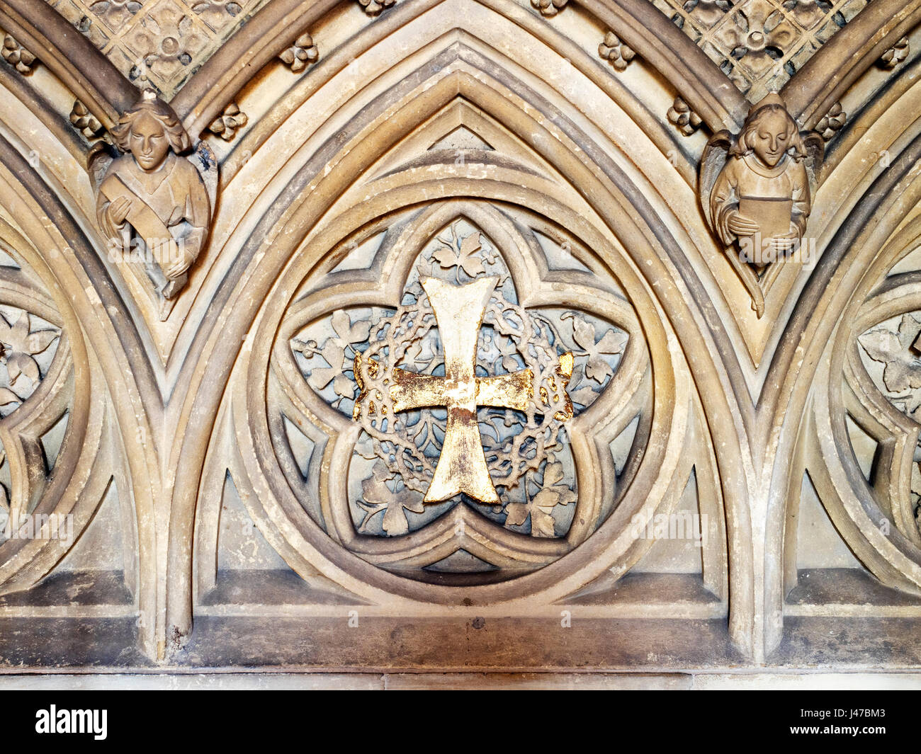 Stonework Detail behind the Altar at the Church of St Mary Lower ...