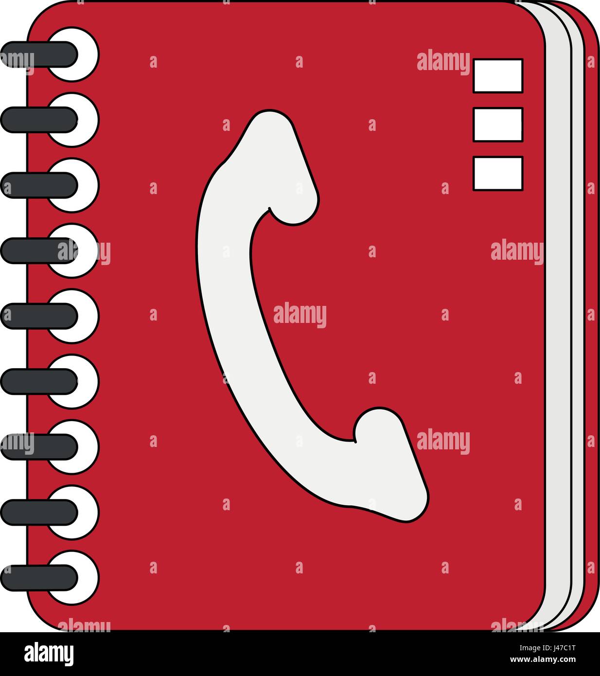 color image cartoon phone book with spirals Stock Vector Image & Art ...