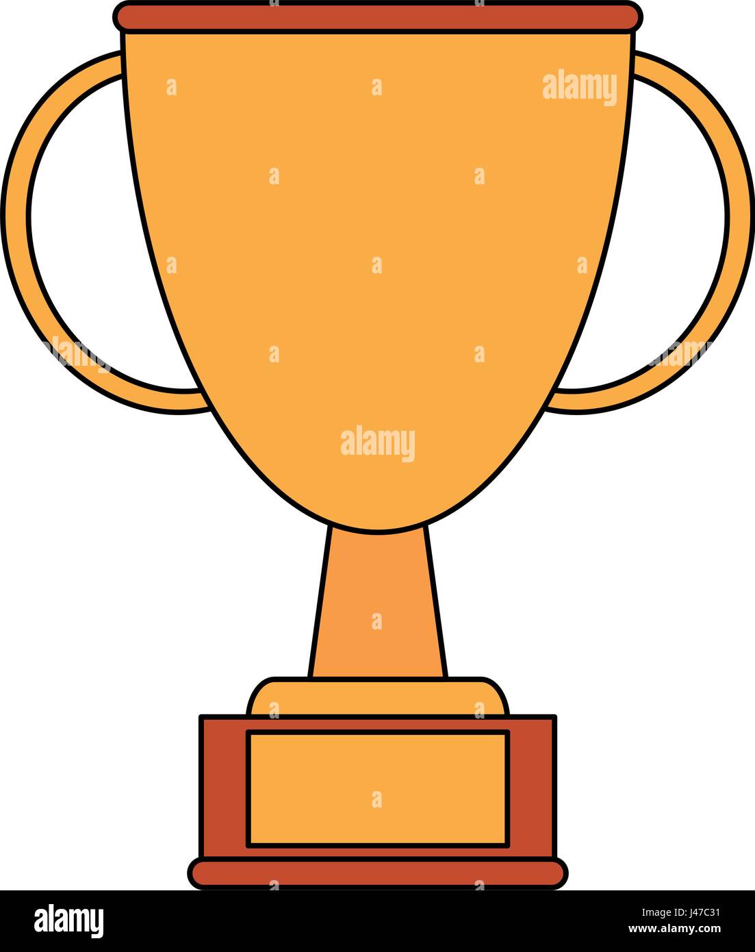 color image cartoon golden cup trophy with double handles Stock Vector ...