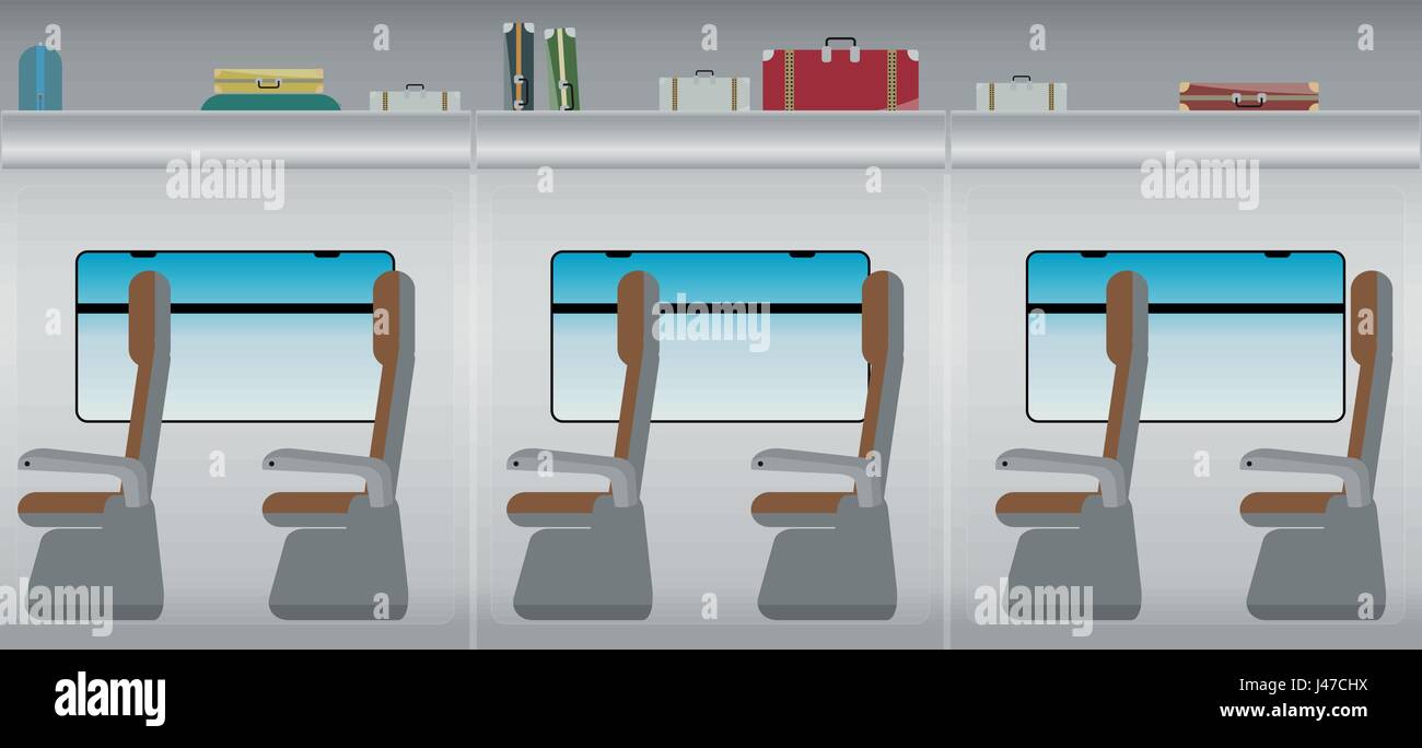 Flat Design of Inside Passenger train vector illustration Stock Vector ...