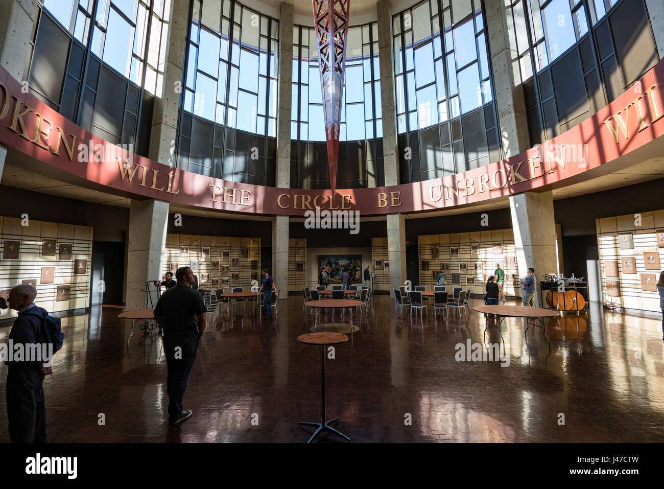 Hall of Fame Rotunda with replica radio mast at the Country Music Hall ...