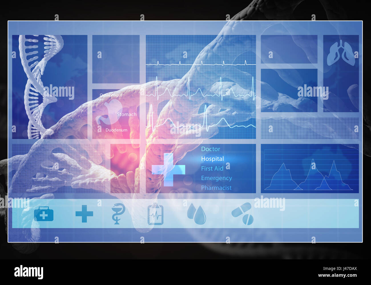 Medicine user interface Stock Photo - Alamy