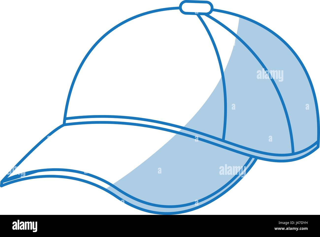 blue shading silhouette cartoon sport cap headwear Stock Vector Image ...