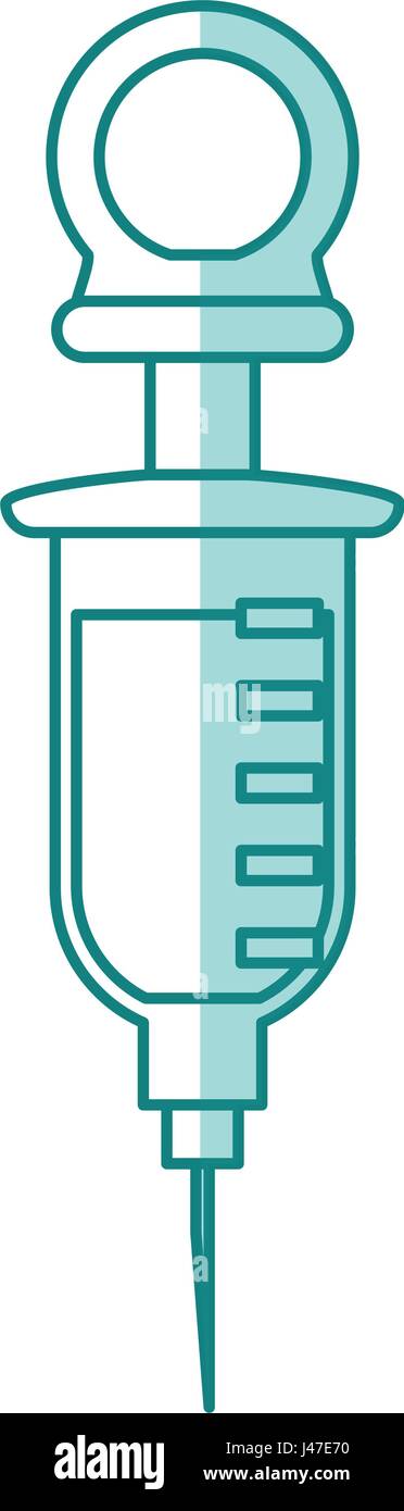 blue shading silhouette cartoon syringe with dental anesthesia Stock ...
