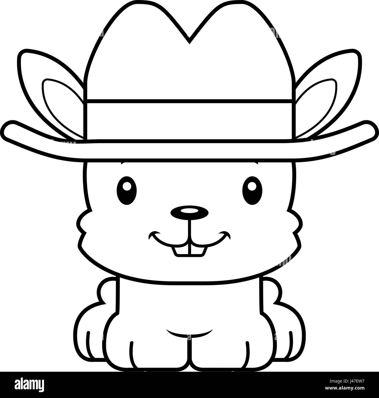 A cartoon cowboy bunny smiling Stock Vector Image & Art - Alamy