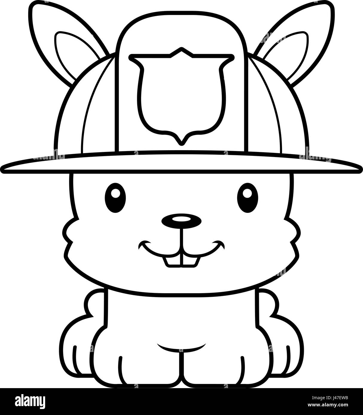 A cartoon firefighter bunny smiling Stock Vector Image & Art - Alamy