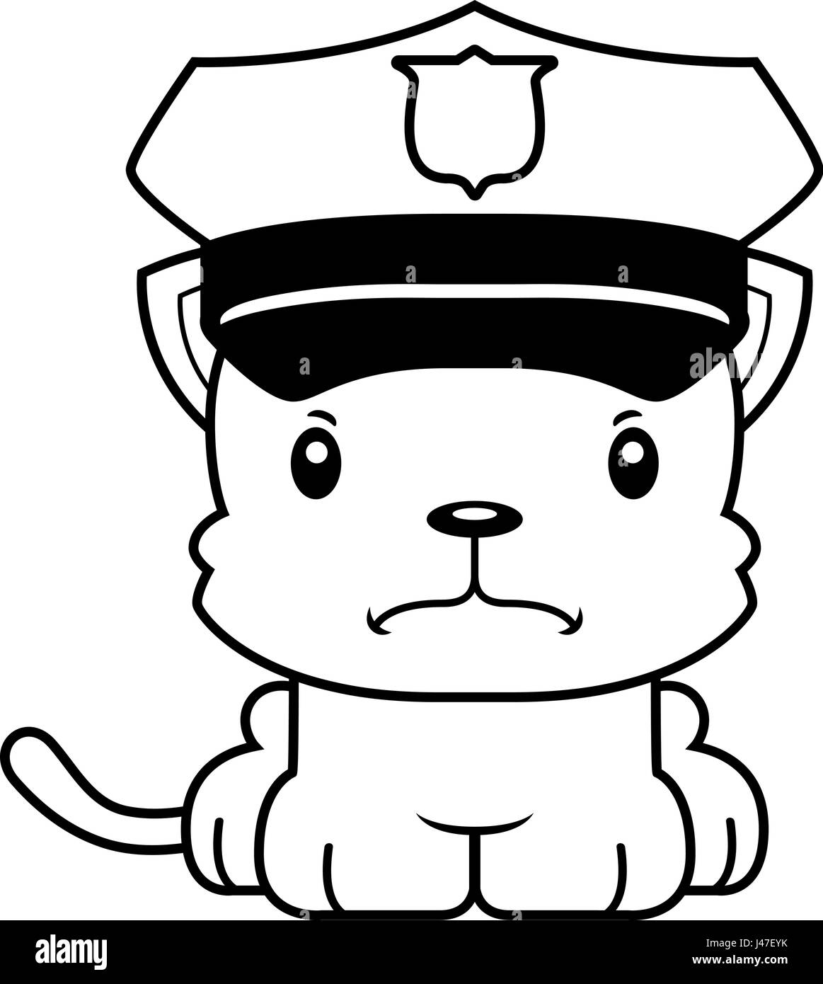 A cartoon police officer kitten looking angry Stock Vector Image & Art ...
