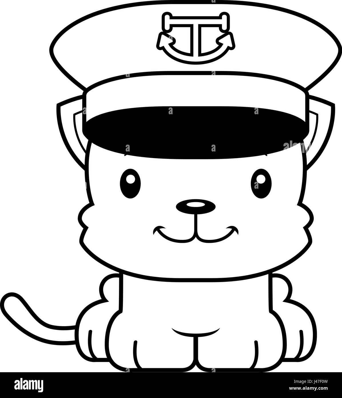 A cartoon boat captain kitten smiling Stock Vector Image & Art - Alamy