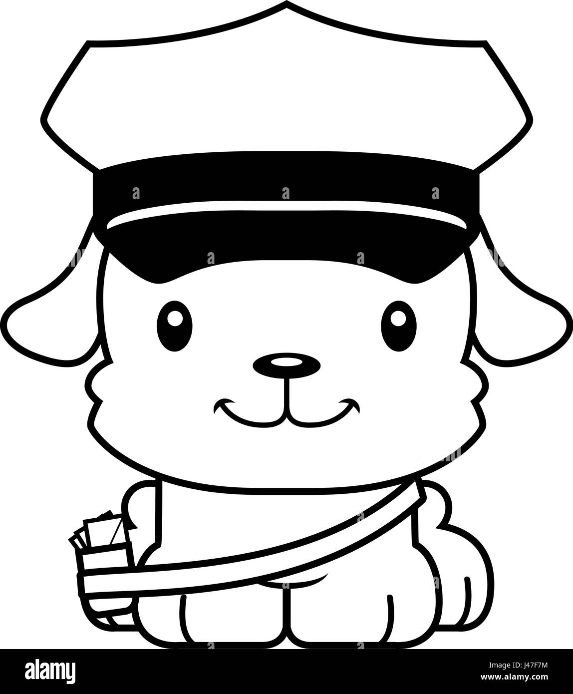 A cartoon mail carrier puppy smiling Stock Vector Image & Art - Alamy