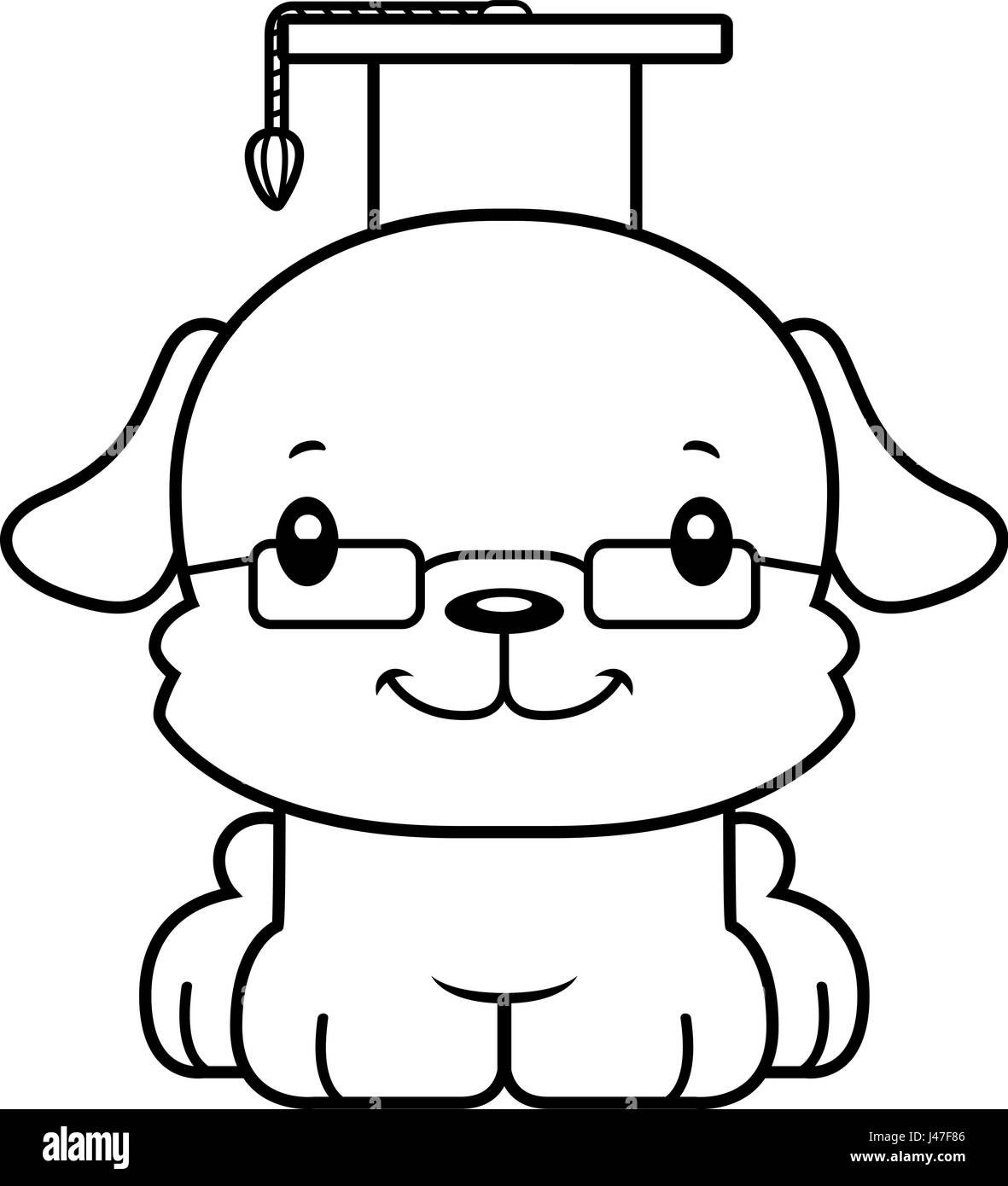 A cartoon teacher puppy smiling Stock Vector Image & Art - Alamy