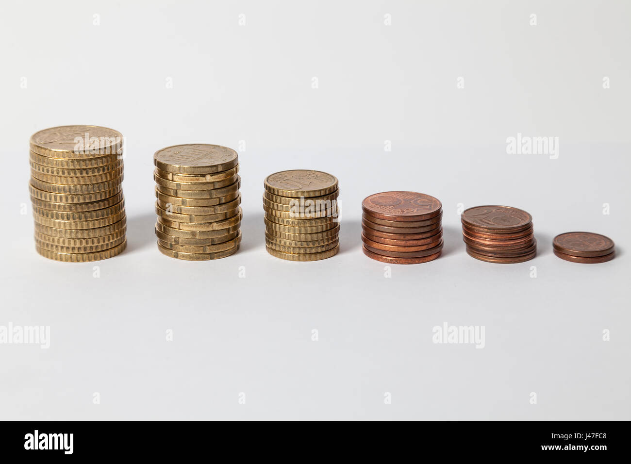 Money steps with Euro coins Stock Photo - Alamy