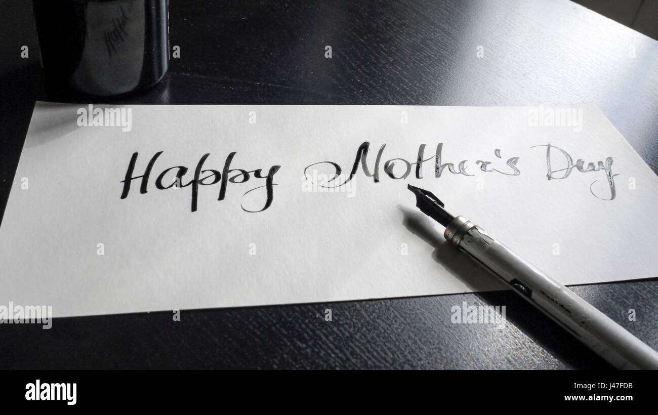 Happy mothers day hand drawn lettering hi-res stock photography and ...