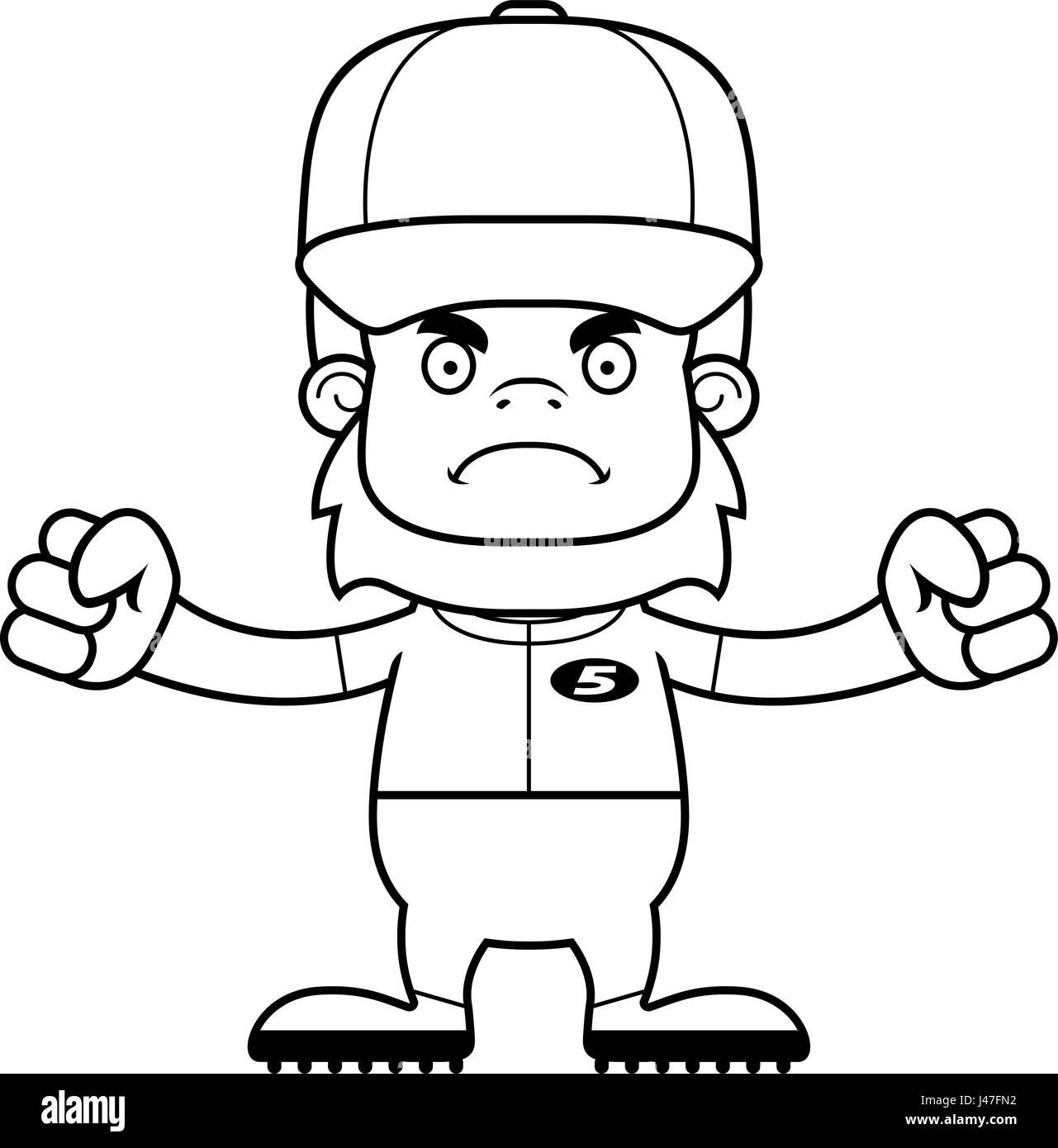 A cartoon baseball player sasquatch looking angry Stock Vector Image ...