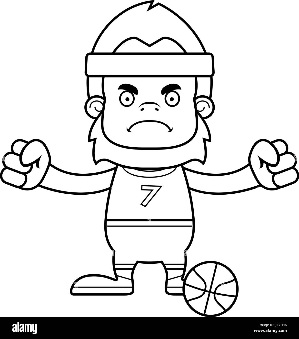 A cartoon basketball player sasquatch looking angry Stock Vector Image ...