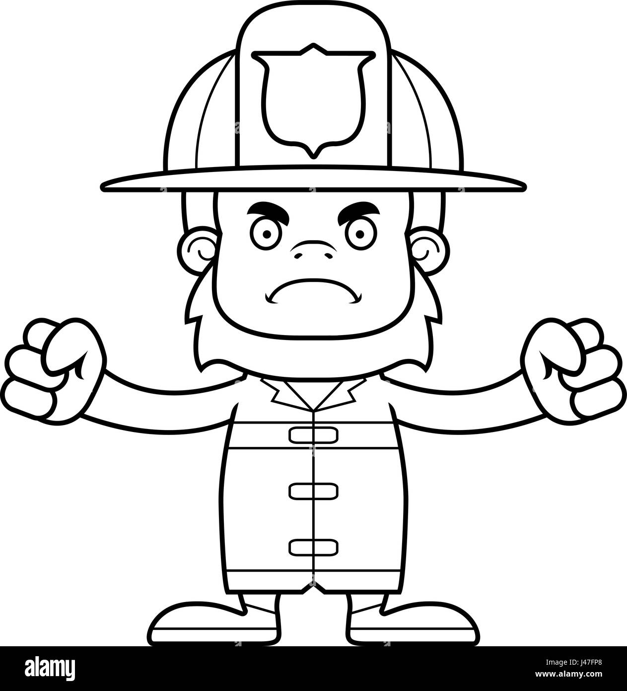 A cartoon firefighter sasquatch looking angry Stock Vector Image & Art ...