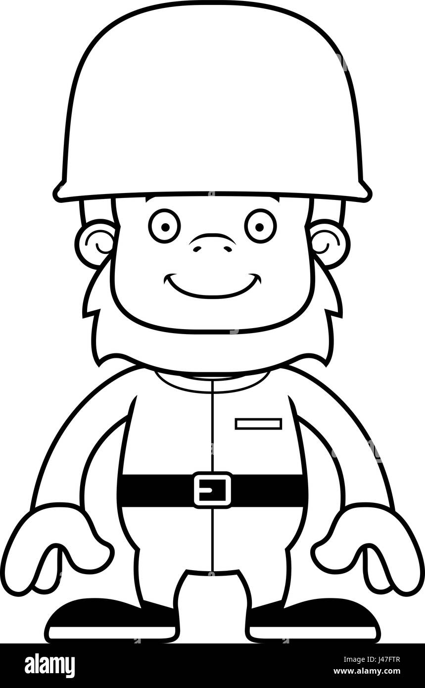A cartoon soldier sasquatch smiling Stock Vector Image & Art - Alamy