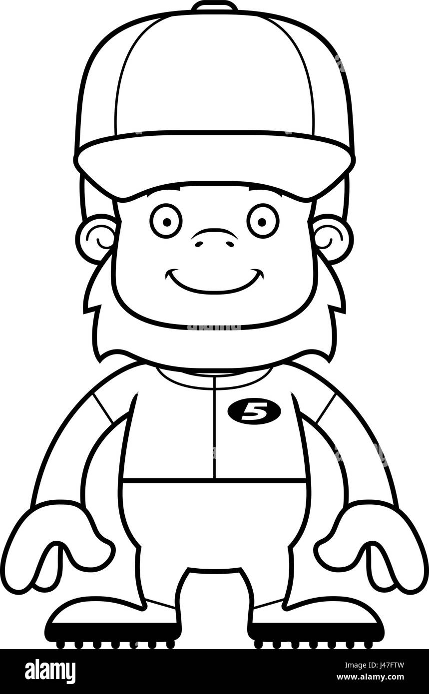 A cartoon baseball player sasquatch smiling Stock Vector Image & Art ...