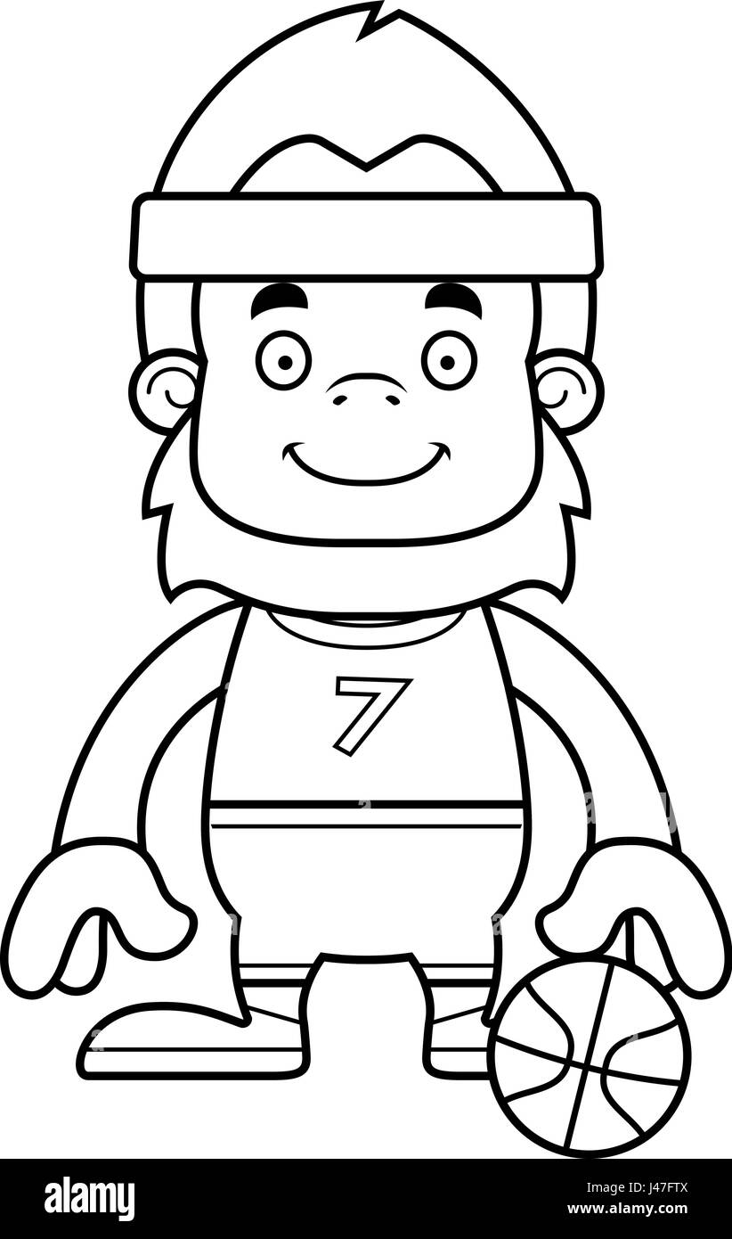 A cartoon basketball player sasquatch smiling Stock Vector Image & Art ...