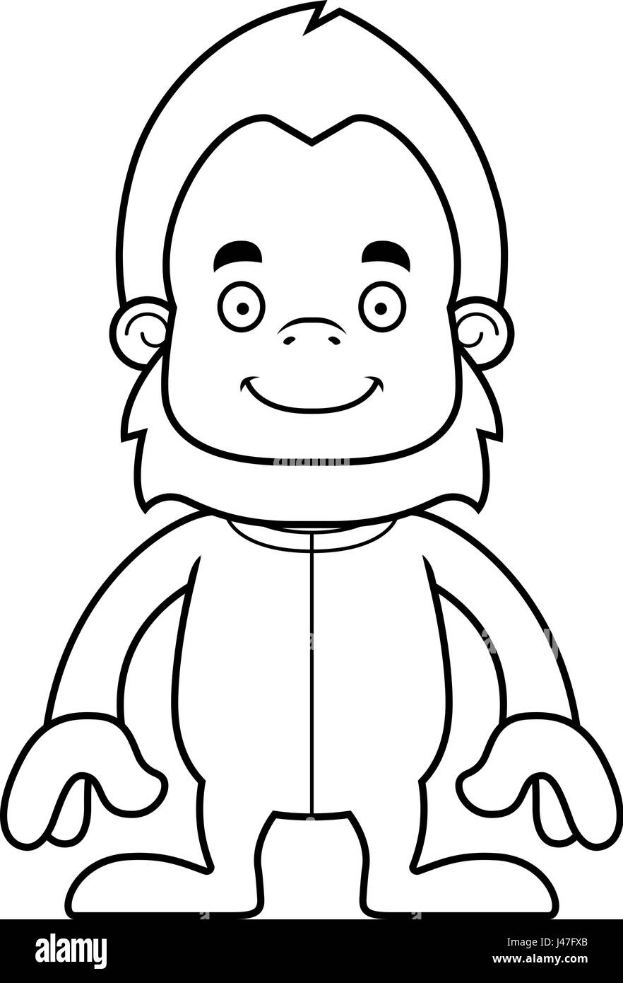 A cartoon sasquatch smiling in pajamas Stock Vector Image & Art - Alamy